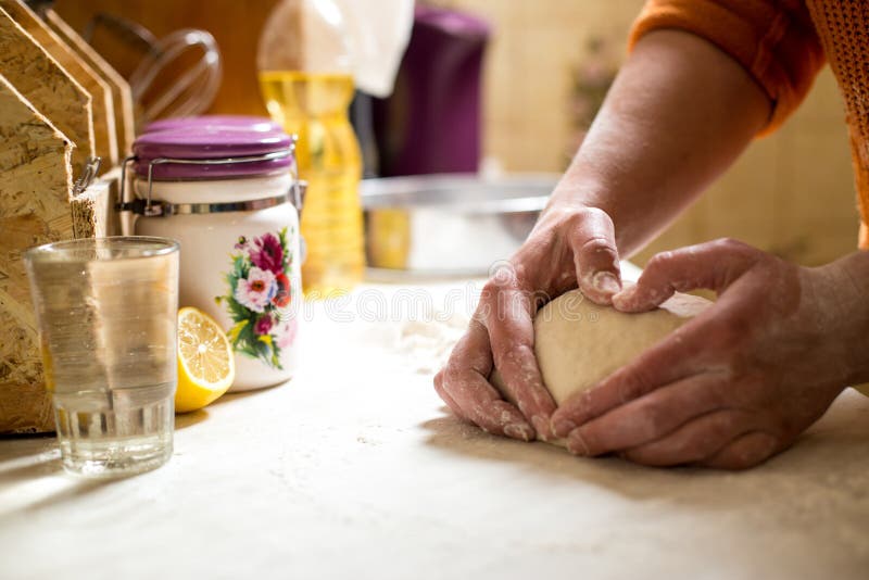Hands Work with Bread Dough Stock Photo - Image of bread, bakery: 137920250