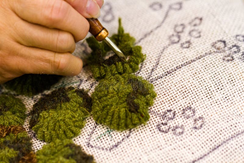 Rug hooking stock image. Image of multicolor, hook, creativity - 287846051