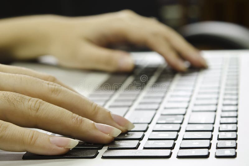 Hands work on keyboard stock image. Image of device, closeup - 59637869