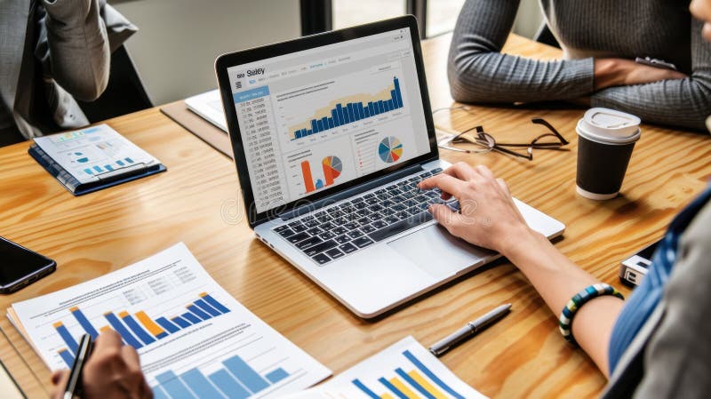 Meeting Analyzing Business Data.AI Generated Image Stock Image - Image ...