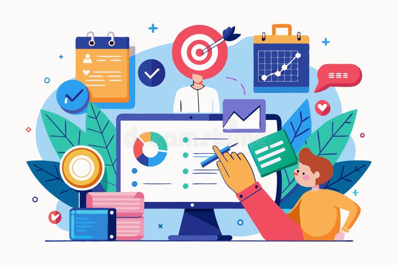 Hands Work on a Task Board, Focusing on Setting Goals and Motivation ...