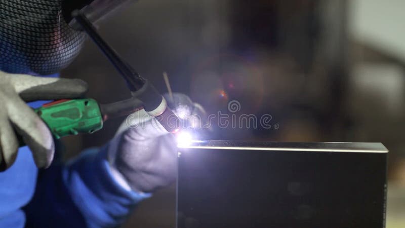 Hands of Worker Welding in Factory Stock Video - Video of manufacture ...