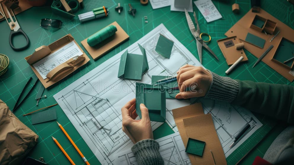 Hands Crafting Architectural Model. AI Generated Stock Photo - Image of ...