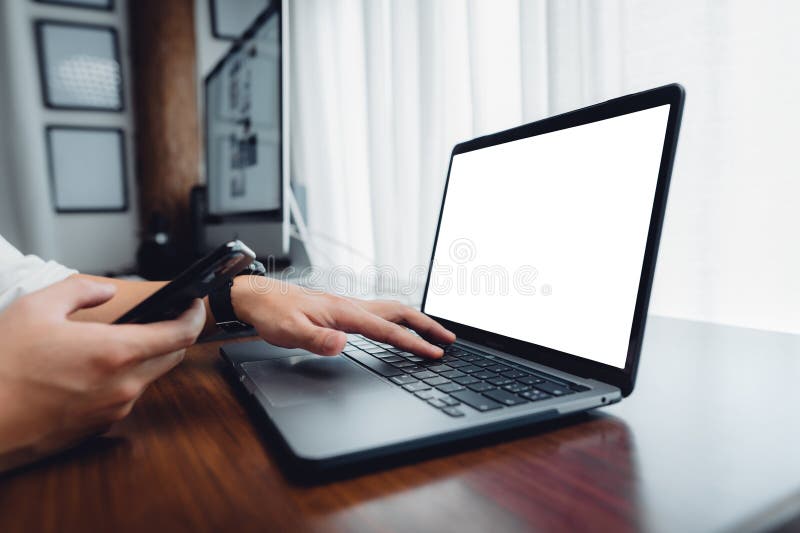 Hands Working on a Laptop Computer Stock Photo - Image of computer ...