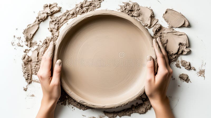 Hands Working with Clay on the Table Stock Photo - Image of creativity ...