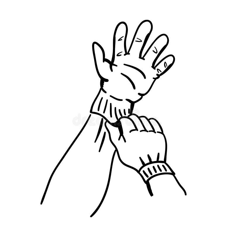 Hands in working gloves stock vector. Illustration of worker - 64570511