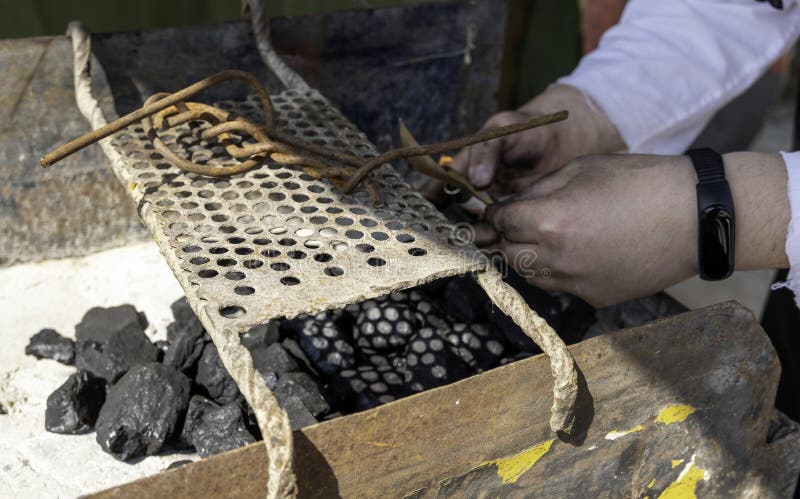 Hands working iron stock photo. Image of forge, manufacture - 287300740