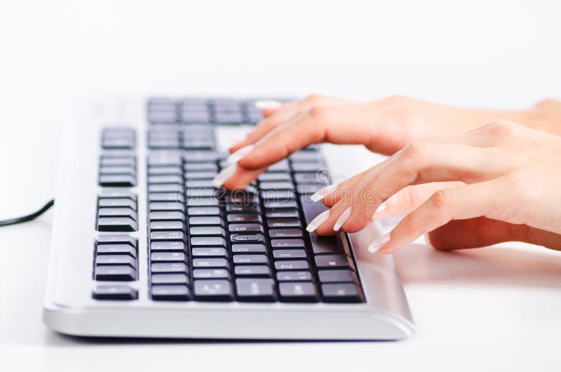 Hands working on keyboard stock photo. Image of button - 27169080