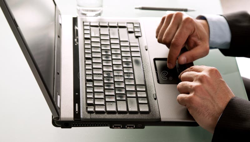 Hands working laptop stock photo. Image of busy, technology - 16386800