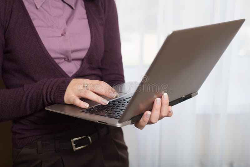 Hands working on laptop stock photo. Image of caucasian - 47172094