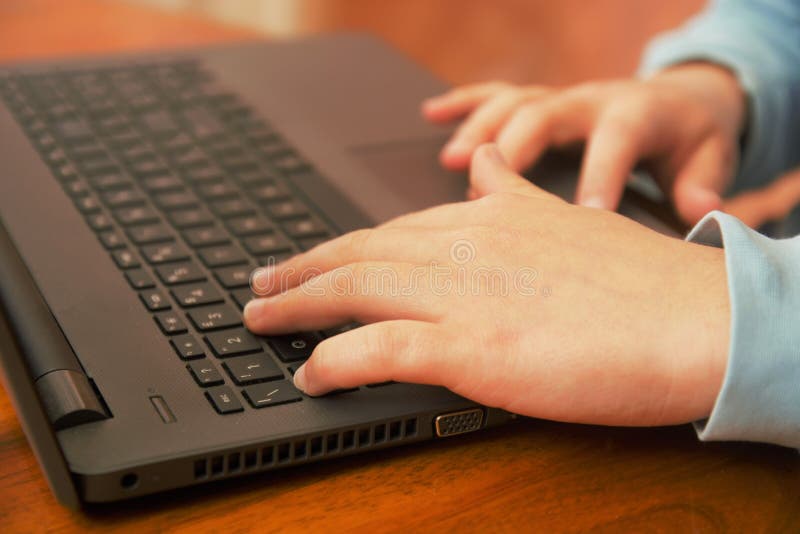 Hands Working on a Laptop Technology Wireless Computer Internet ...