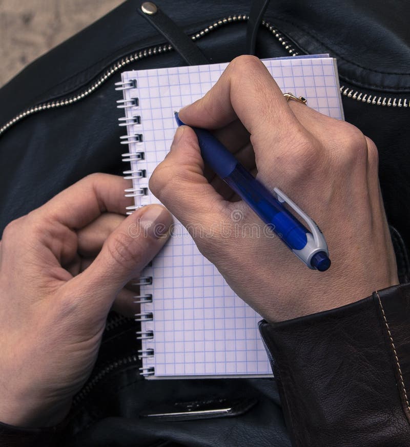 Hands Write a Letter. in Hand a Pen for Writing Stock Photo - Image of ...