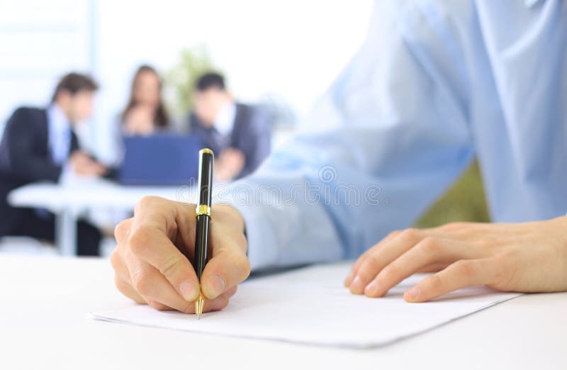Hands writing on a paper stock photo. Image of lady, light - 21715298