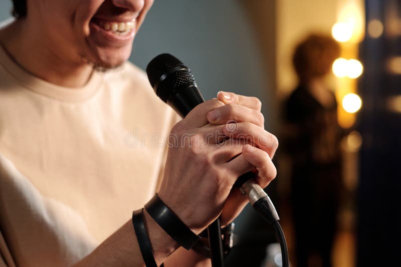 Hands of Young Stand Up Comedian Stock Photo - Image of adult, young ...