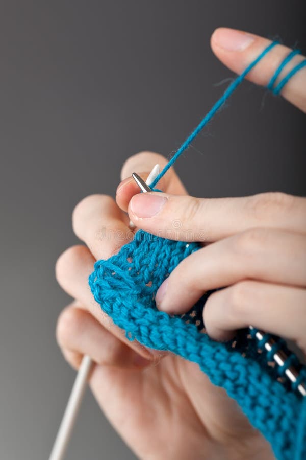 Hands of a Young Woman Knitting Stock Photo - Image of industry ...