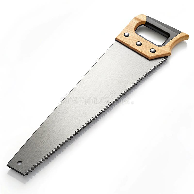 Handsaw with Sharp Teeth on White Background Stock Illustration ...