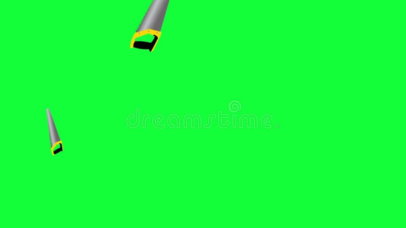 Handsaw Tools Falling Animation on Green Screen Chroma Key , Graphic ...