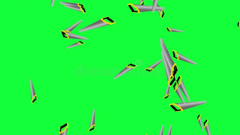 Handsaw Tools Falling Animation on Green Screen Chroma Key , Graphic ...