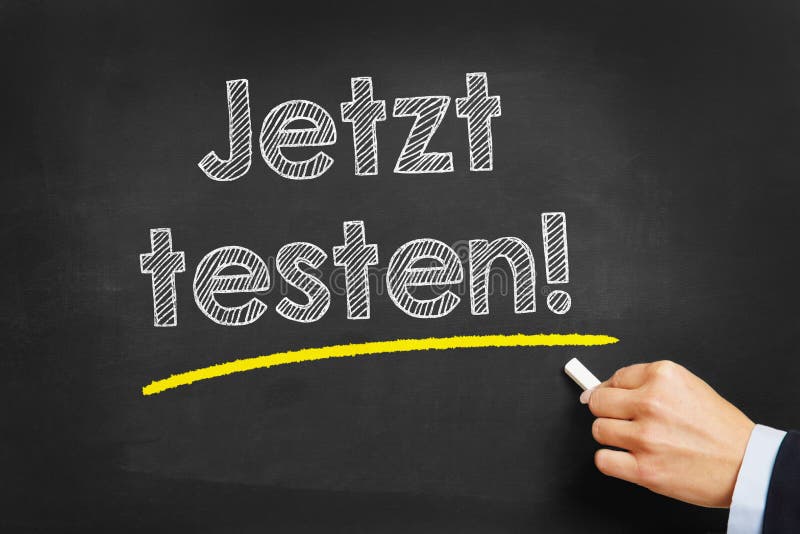 Handschrift Jetzt Testen (Test Es Jetzt) Stockbild - Bild von schreiben ...