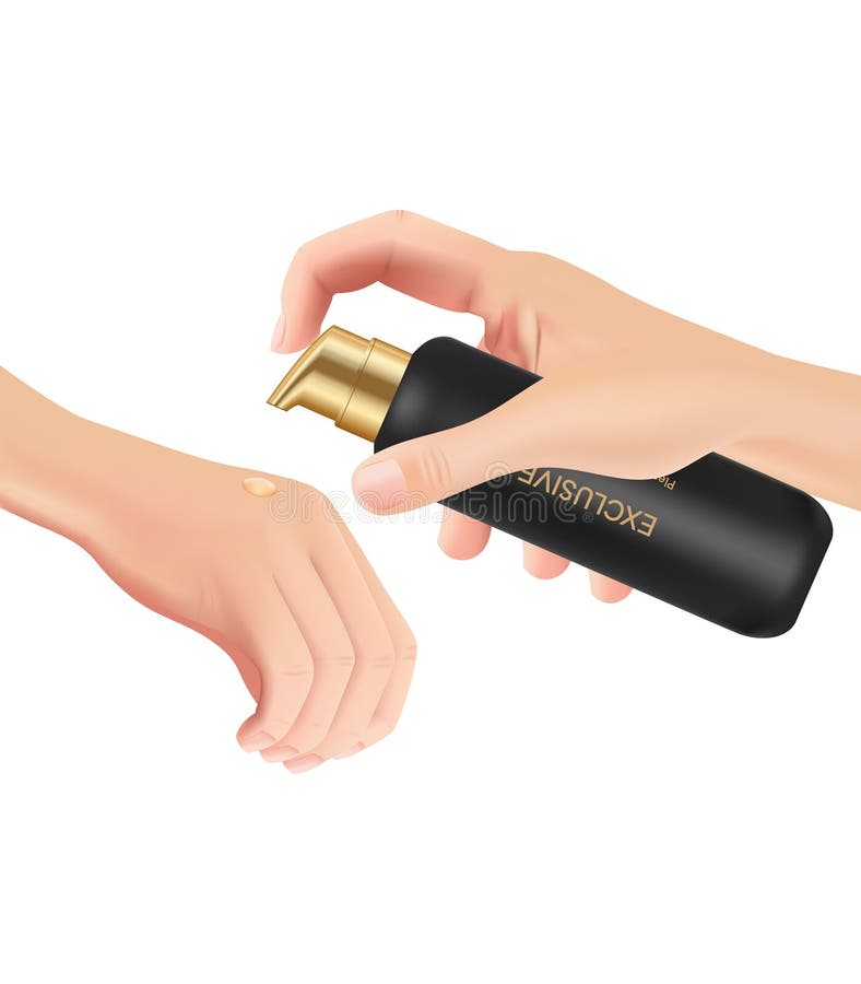 Put Lotion on the Back of Your Hand. Out of Packaging Vector ...