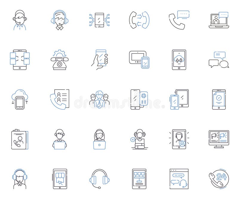 Handset Line Icons Collection. Mobile, Smartph, Cellph, Wireless, Tech ...