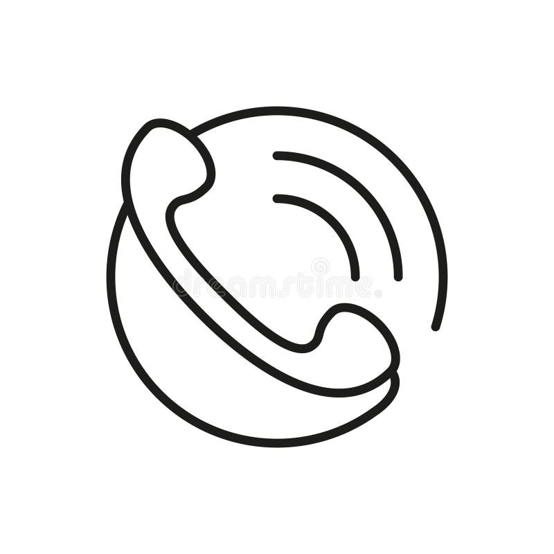 Handset Phone Icon- Editable Stroke Stock Illustration - Illustration ...