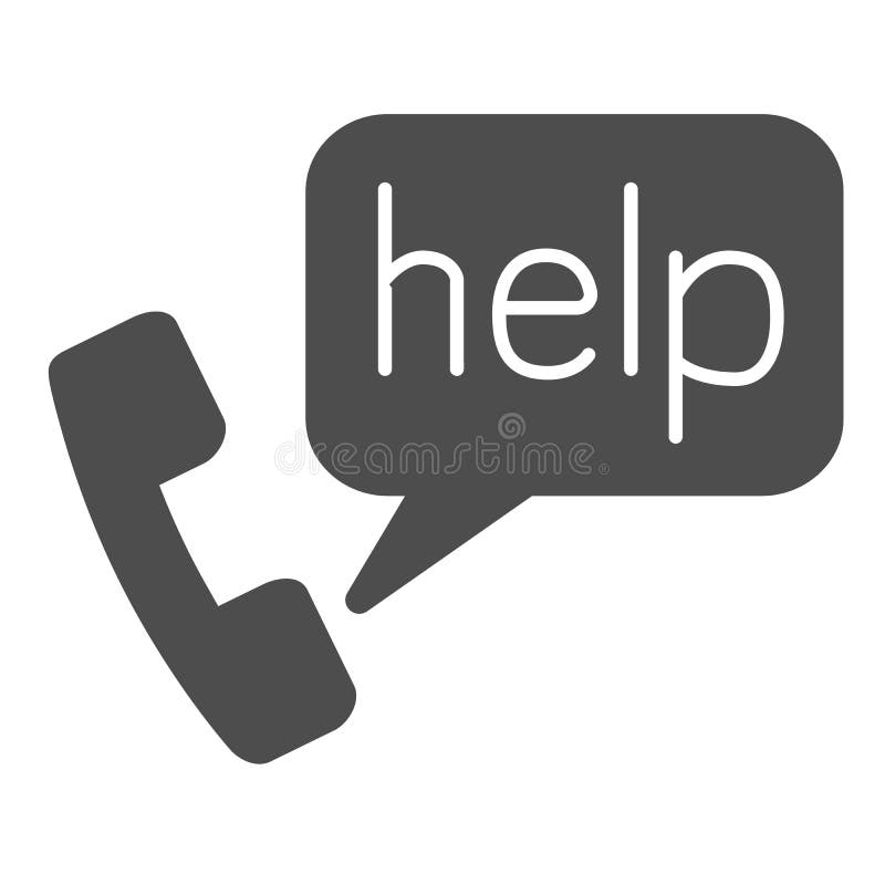 Handset with Speech Bubble Solid Icon, Hotline Support Concept ...