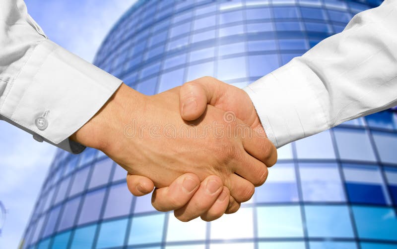 Tech Tv Video Communication Screen Handshake Stock Image - Image of ...