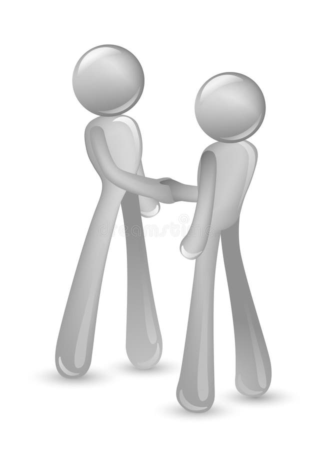 Stick Man Stick Figure Handshake Deal Stock Vector - Illustration of ...