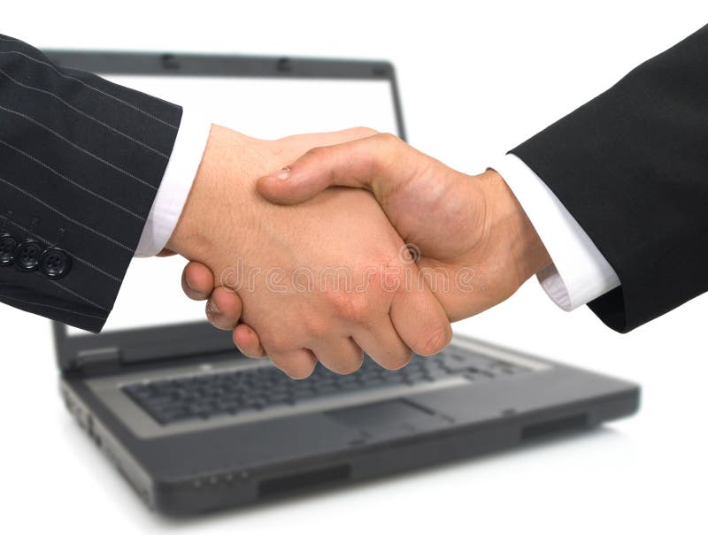 E Business Computer Marketing Handshake Stock Photo - Image of contact ...