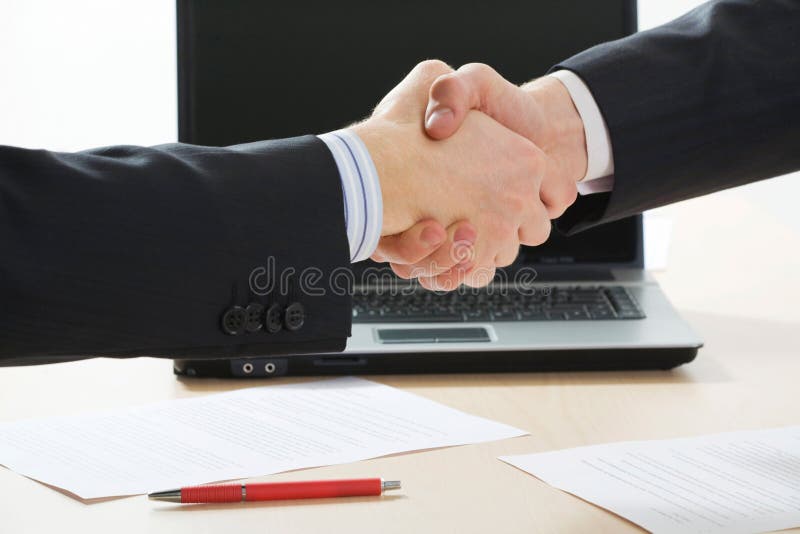 Laptop Handshake 2 stock image. Image of blank, portability - 717635