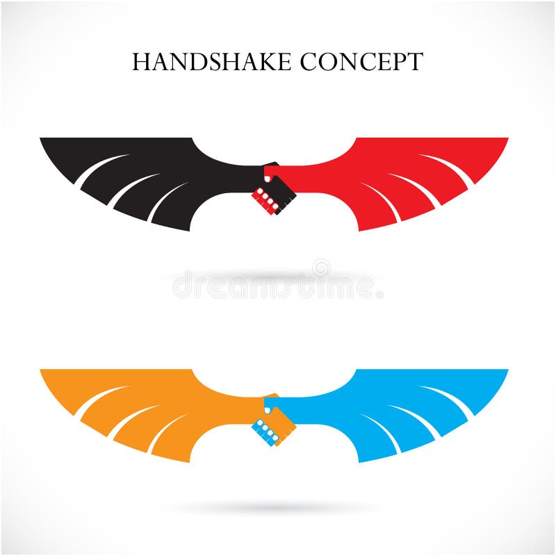 Handshake Abstract Design Concept Template Stock Vector - Illustration ...
