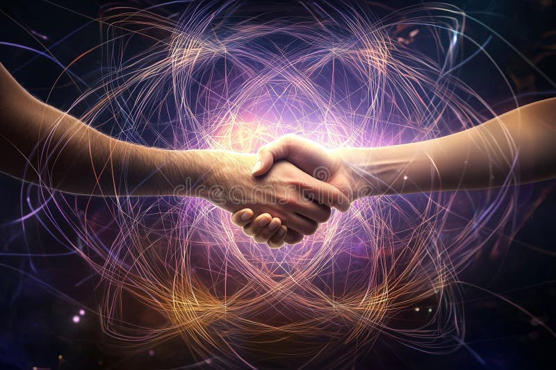 Handshake with Abstract Light Background Stock Image - Image of ...