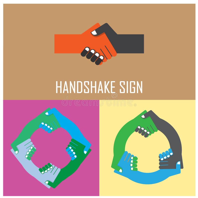 Handshake Abstract Sign .Partnership Symbol Stock Vector - Illustration ...