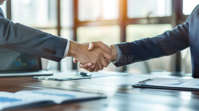 The Handshake Agreement.AI Generated Image Stock Photo - Image of ...