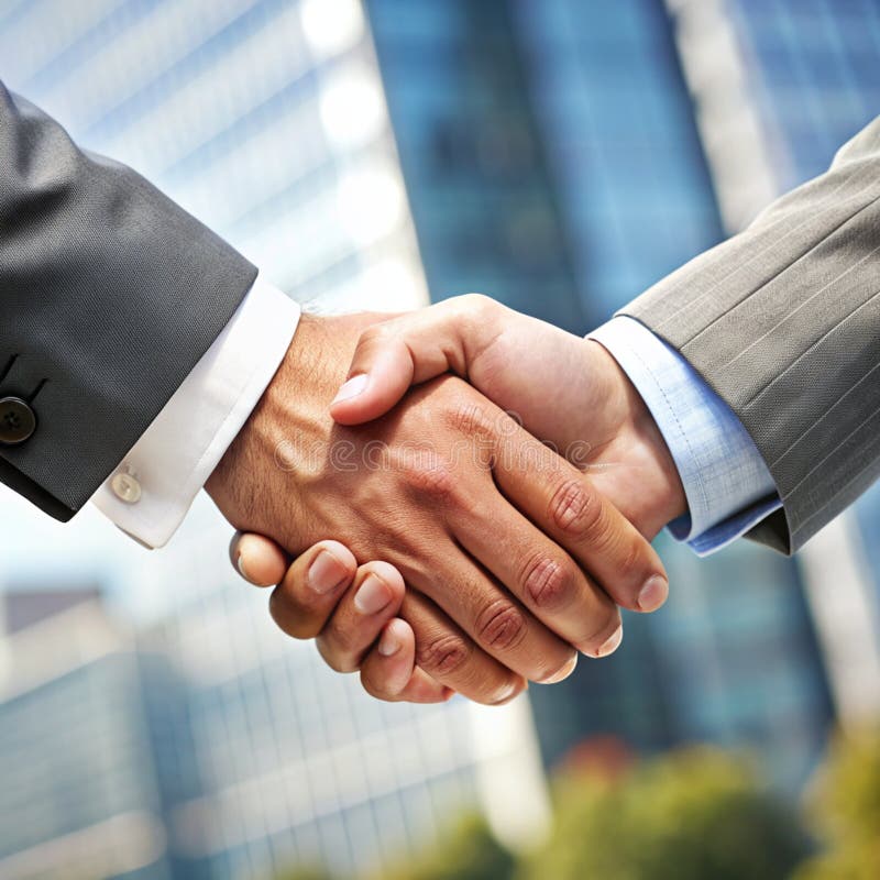 A Handshake of Agreement stock illustration. Illustration of setting ...