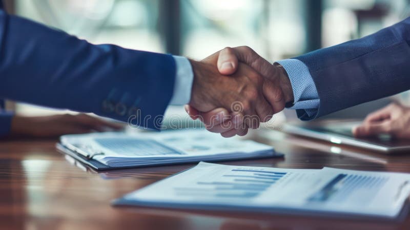 The Handshake Agreement Moment.AI Generated Image Stock Image - Image ...