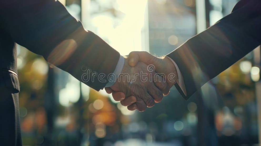 The Handshake Agreement Outdoors. AI Generated Stock Image - Image of ...