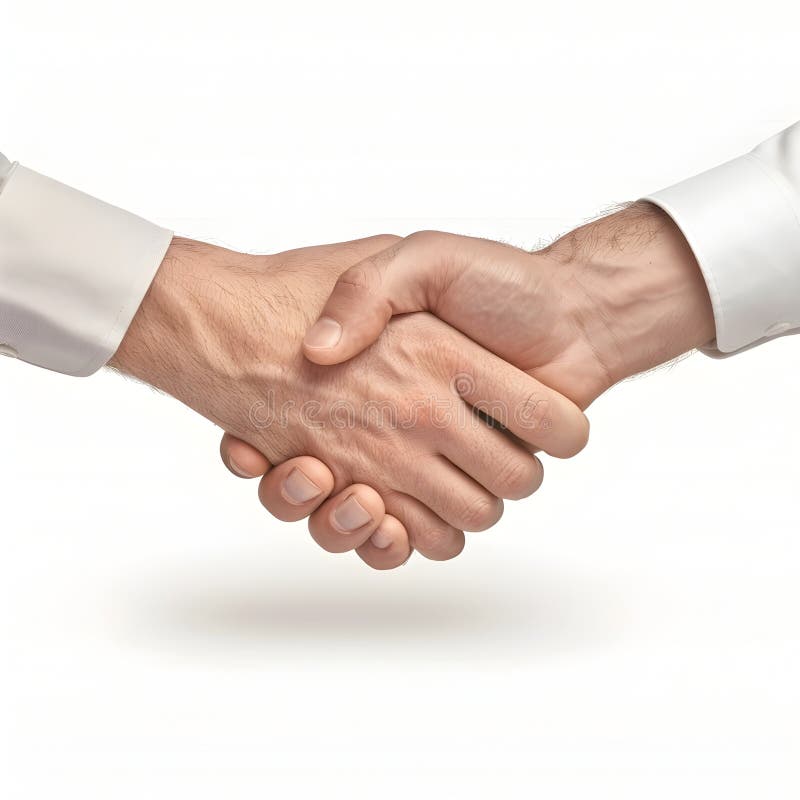 Handshake Agreement between Two Persons on White Background Stock ...