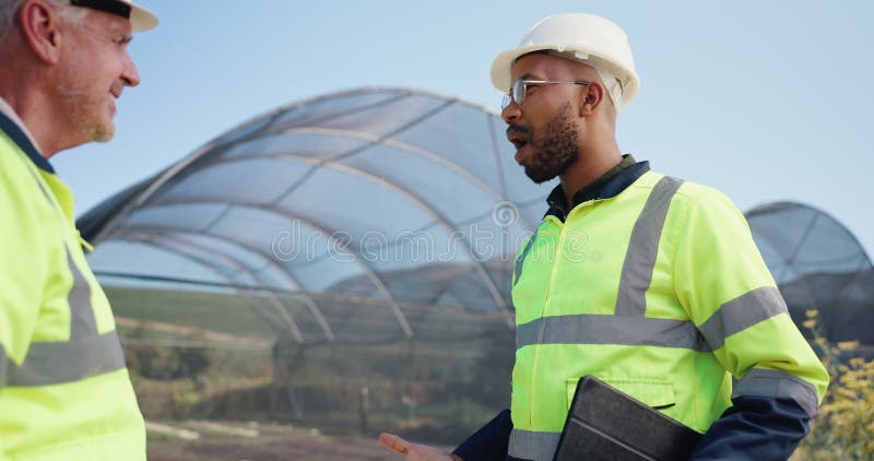 Handshake, Agriculture and Planning with Engineer on Farm for Biosystem ...