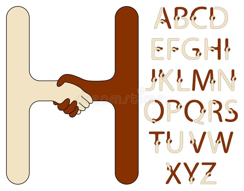 Handshake alphabet stock vector. Illustration of handshake - 19209570