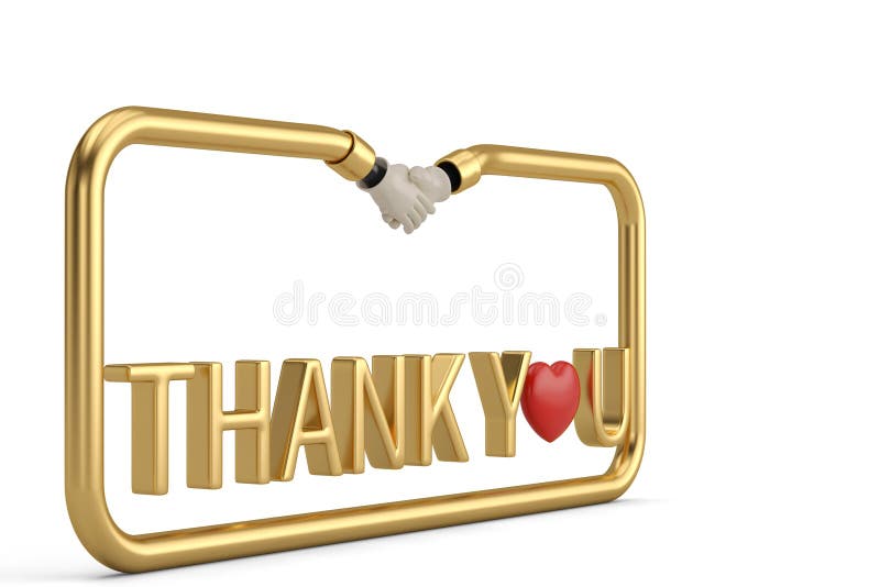 Handshake Around Thank You on White Background. 3D Illustration. Stock ... Handshake Around Thank You on White Background. 3D Illustration. Stock ...