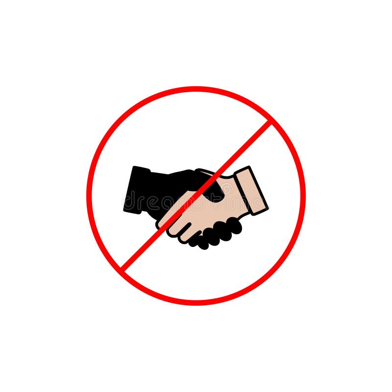 Stop Handshake Sign. Handshake Forbidden Sign Stock Vector ...