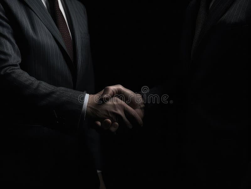 A Handshake on a Black Background Stock Illustration - Illustration of ...