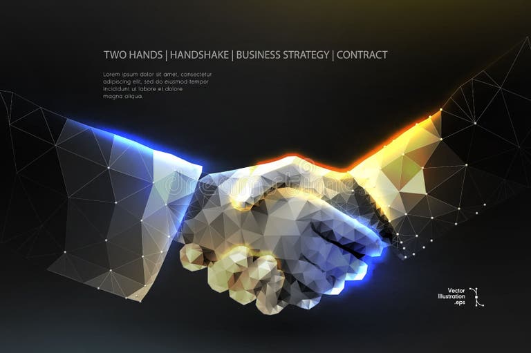 Handshake. Blockchain. Vector Stock Vector - Illustration of pattern ...