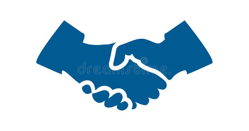 Handshake Blue Flat Icon White Background Stock Video - Video of ...