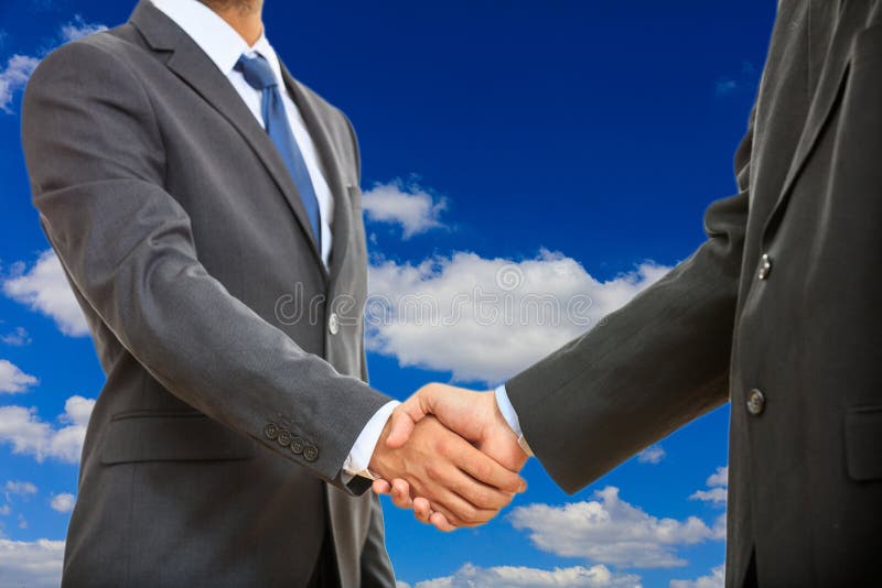 Formal handshake stock photo. Image of honor, blue, friendship - 1129988