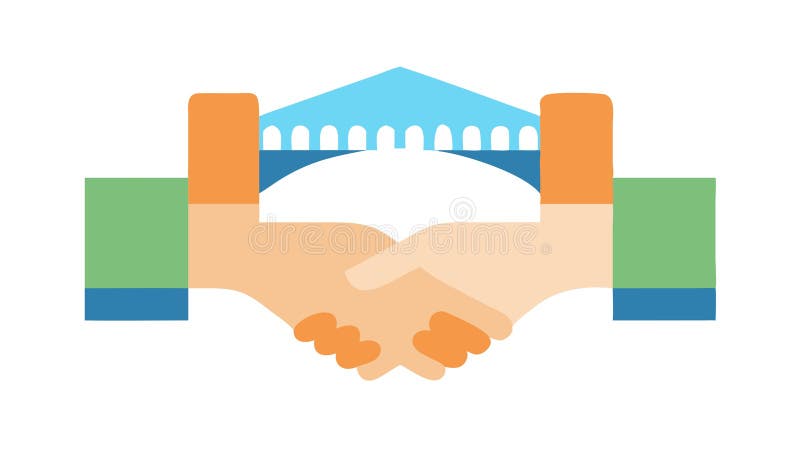 Handshake on Bridge Icon - Partnership, Connection, and Agreement ...