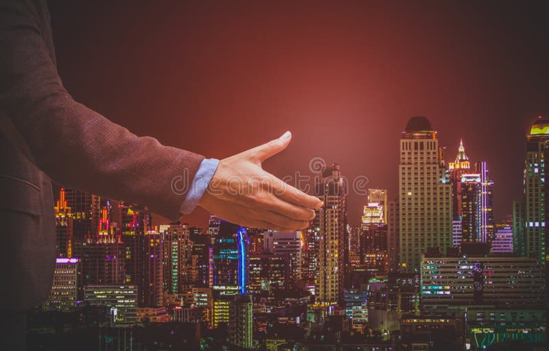 Handshake with building stock photo. Image of building - 122013546