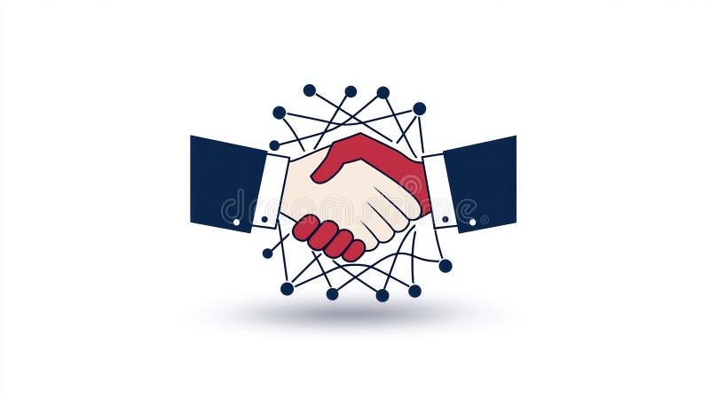 Handshake Business Network Connection Stock Illustration - Illustration ...